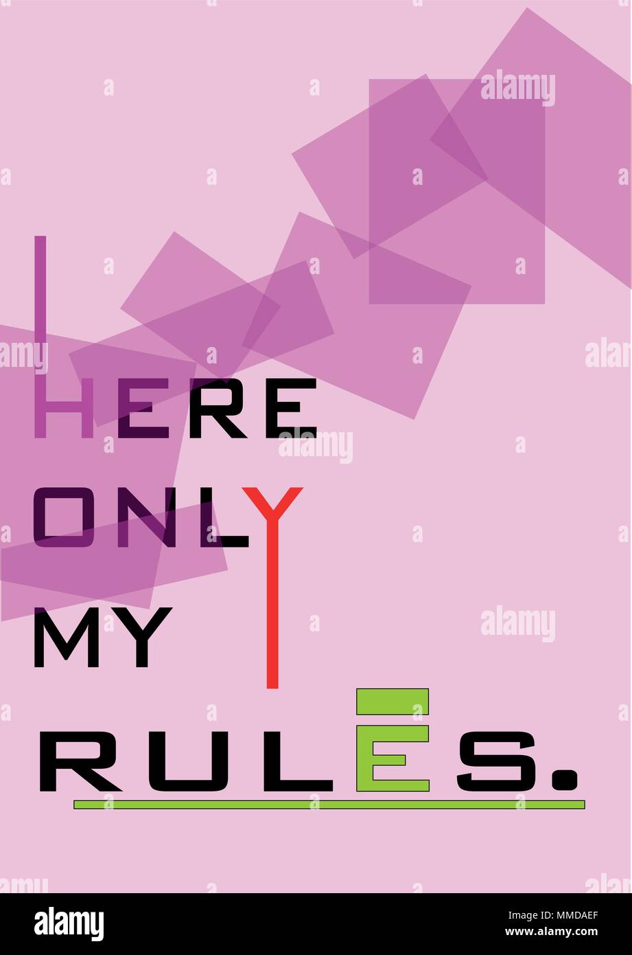 Here Only My Rules - Girl sign - Vector Stock Vector Image & Art - Alamy