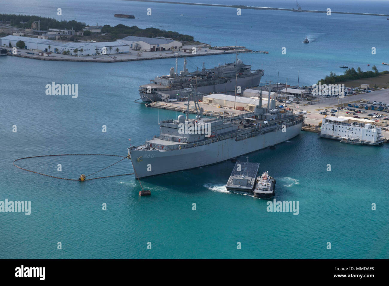 APRA HARBOR, Guam (March 15, 2018) An aerial view from above U.S. Naval ...