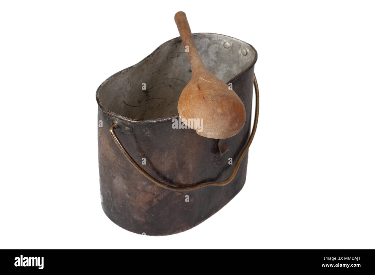 WW1 period Mess Kit and wooden spoon Stock Photo - Alamy