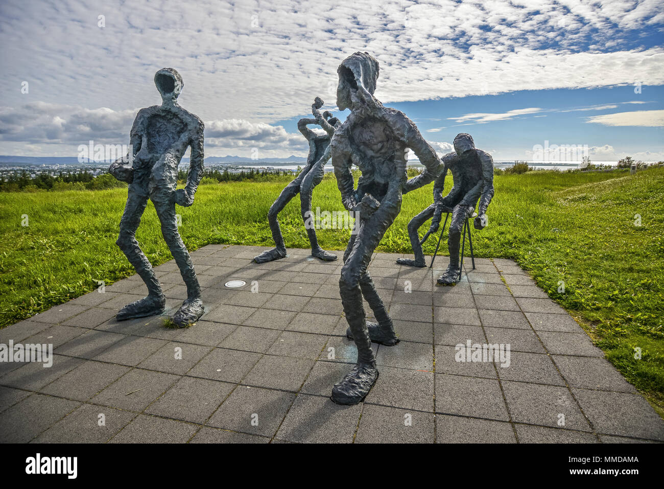 Iceland Sculptures with human shape Stock Photo - Alamy