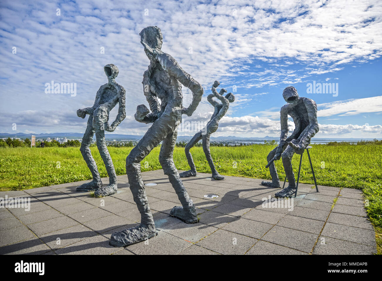 Iceland Sculptures with human shape Stock Photo - Alamy