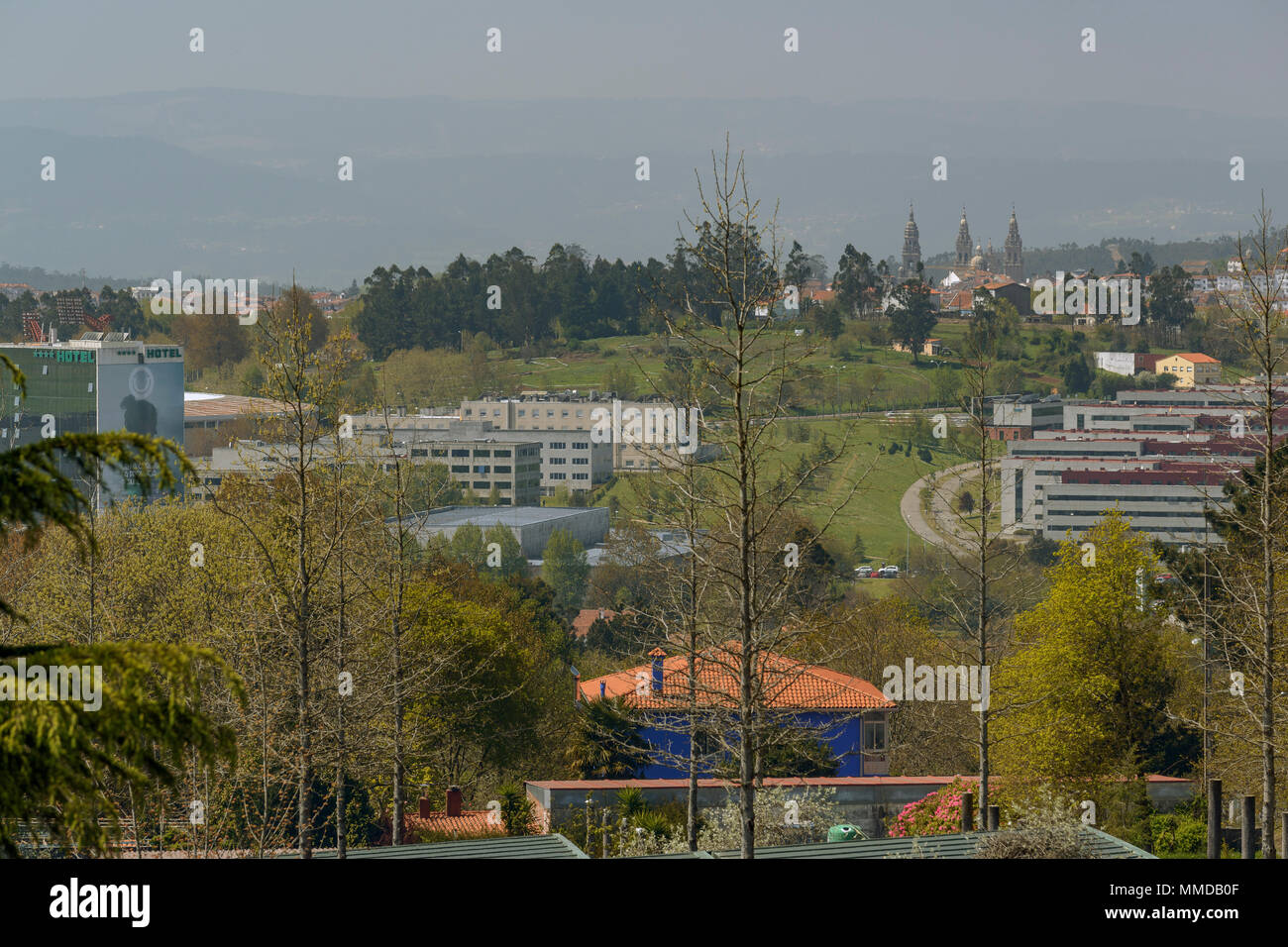Panoramic view of Santiago de Compostela, from the hill to the joy ...