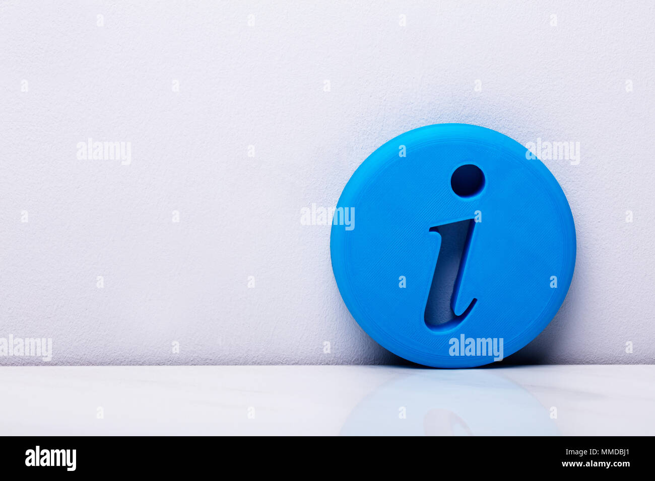 Photo Of Blue Information Icon On White Background Stock Photo - Alamy