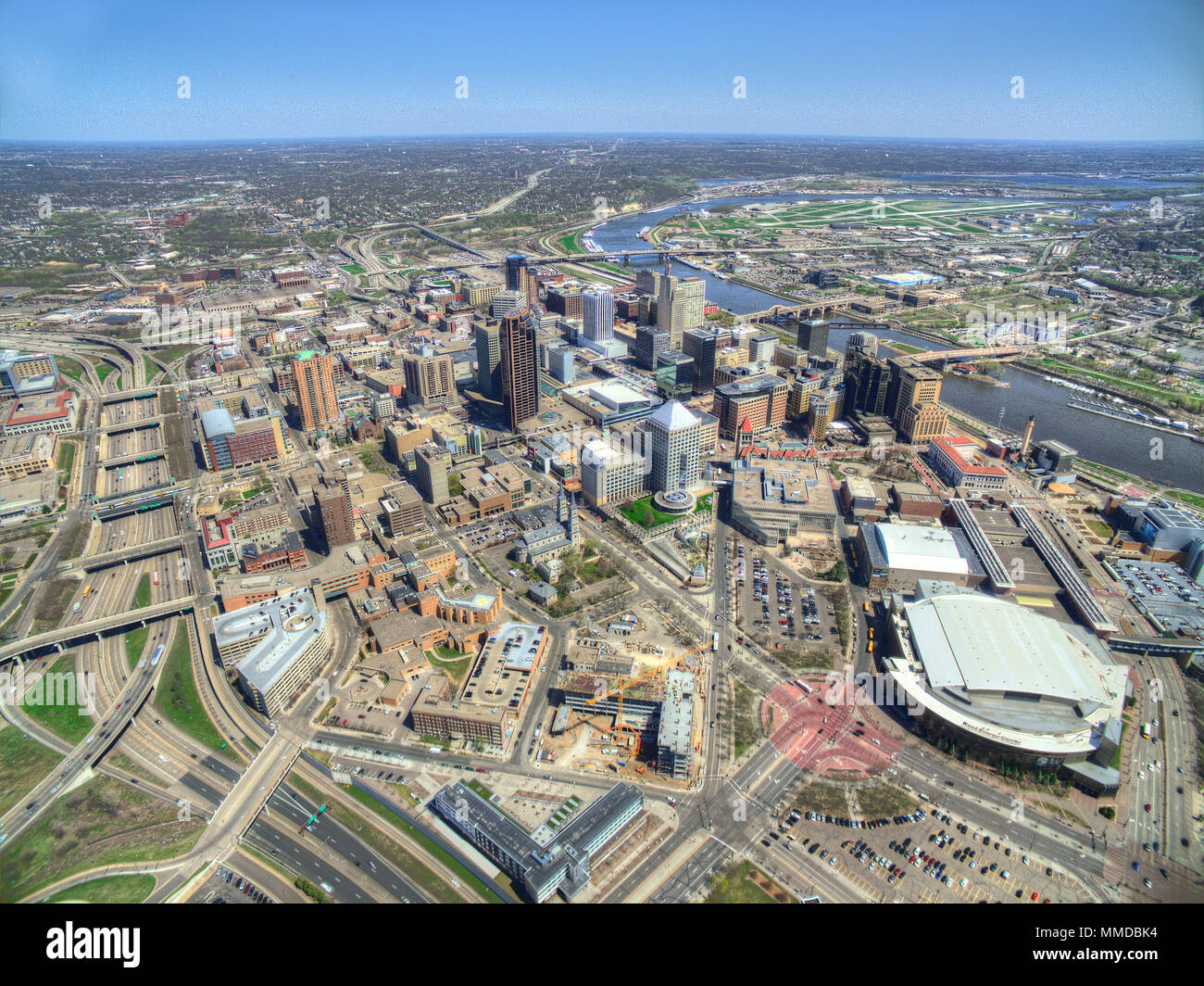 St. Paul is the State Capitol of Minnesota seen from above by Drone ...