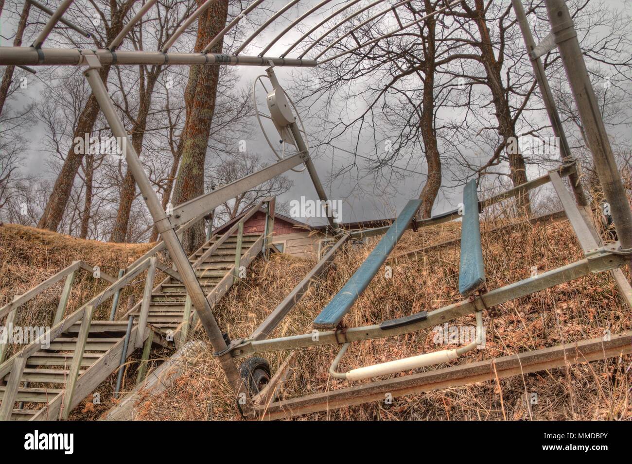 Early Spring at the Lake Cabin is still cold with some Ice on the Lake ...