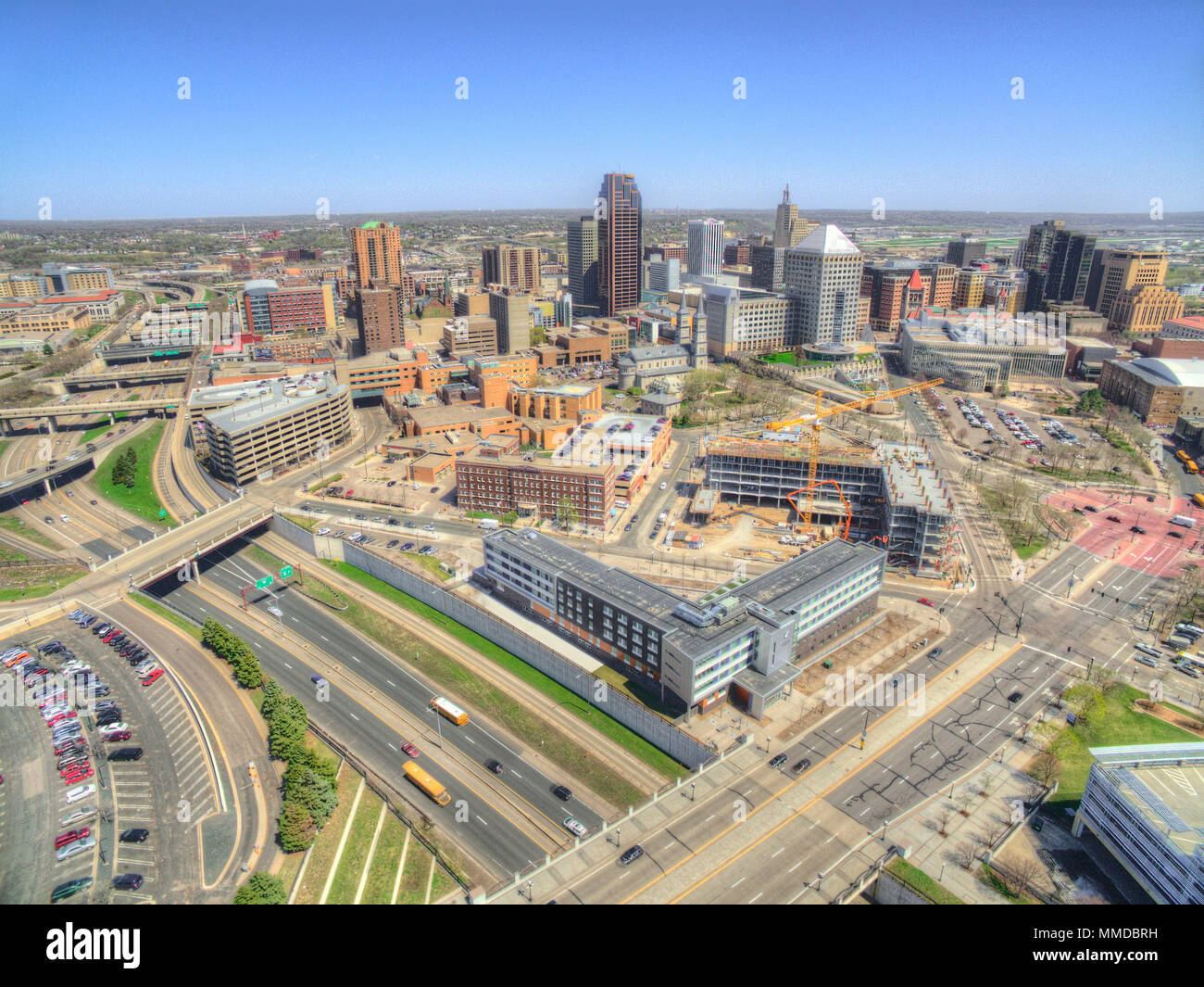 St. Paul is the State Capitol of Minnesota seen from above by Drone ...