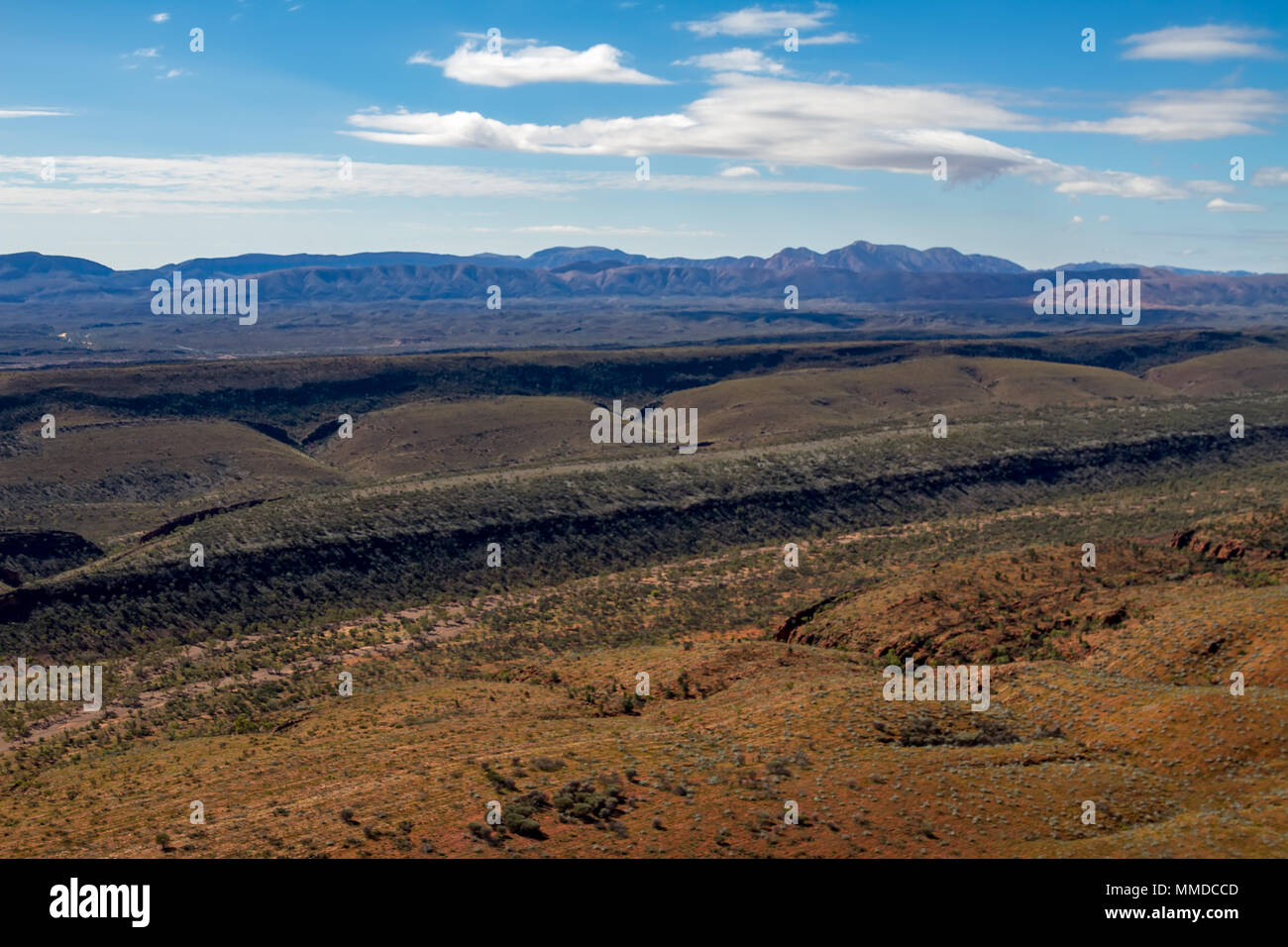 Aerial view of the West MacDonnell Ranges Stock Photo - Alamy