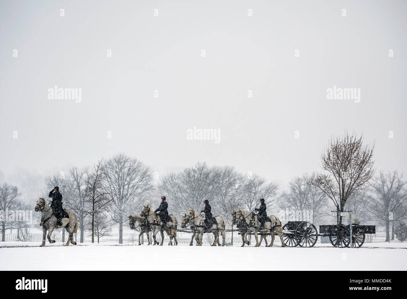 The 3d U.S. Infantry Regiment (The Old Guard) Caisson Platoon support a ...