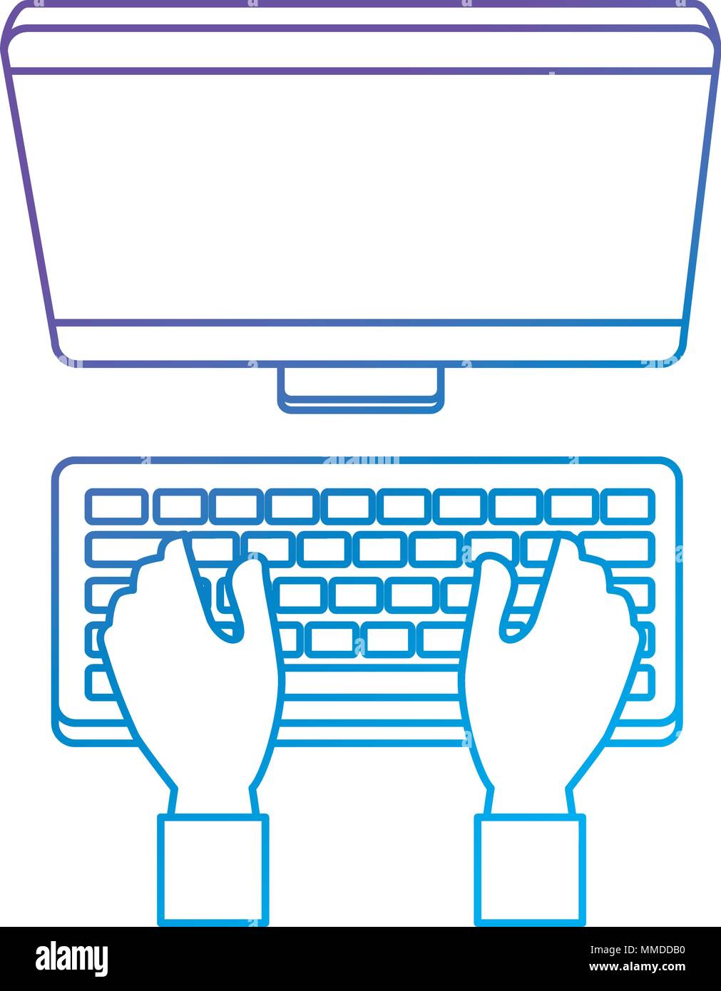 hands using computer desktop vector illustration design Stock Vector Image & Art - Alamy