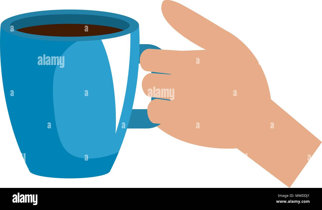 hand with coffee cup vector illustration design Stock Vector Image ...