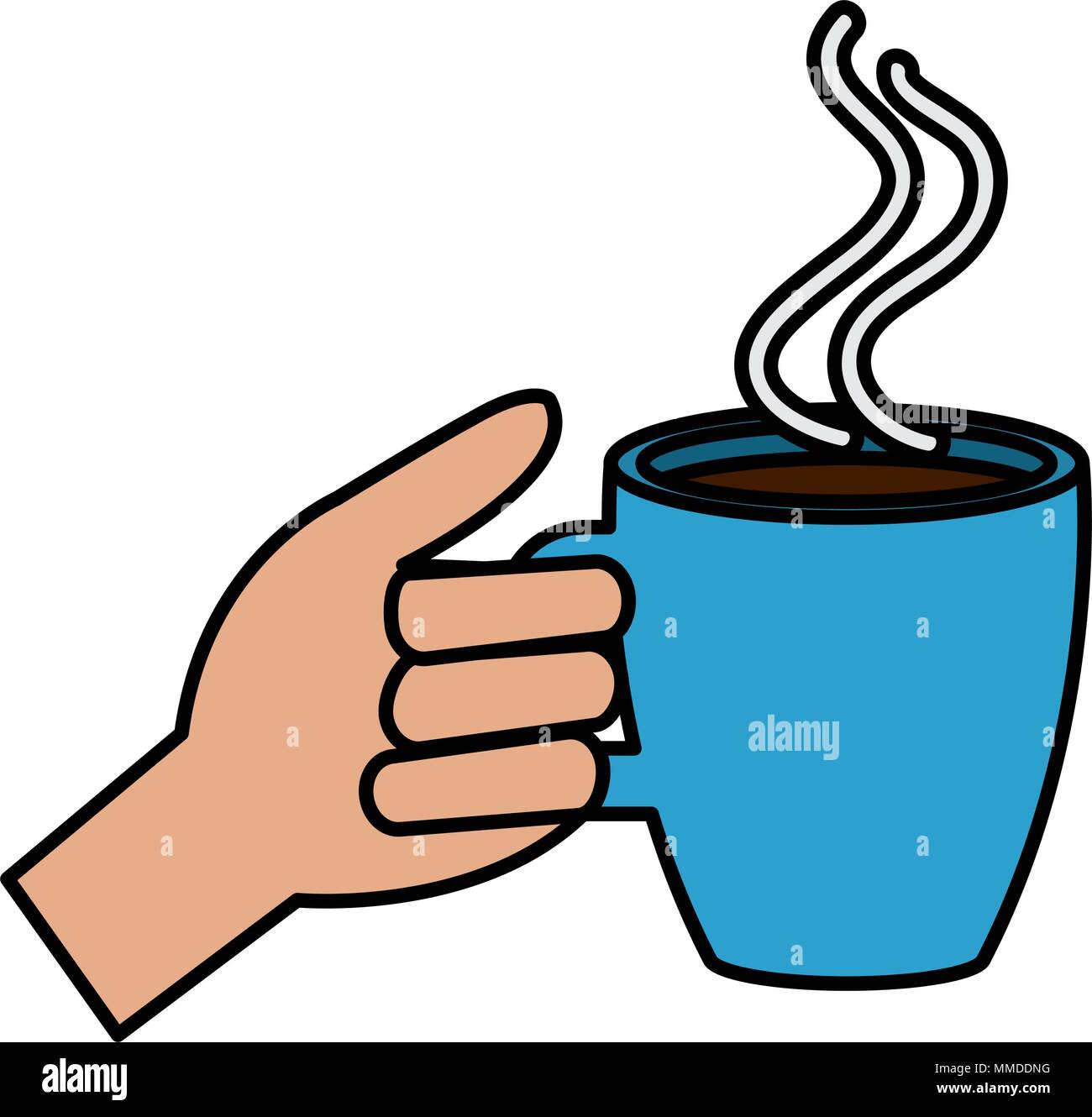 hand with coffee cup vector illustration design Stock Vector Image ...