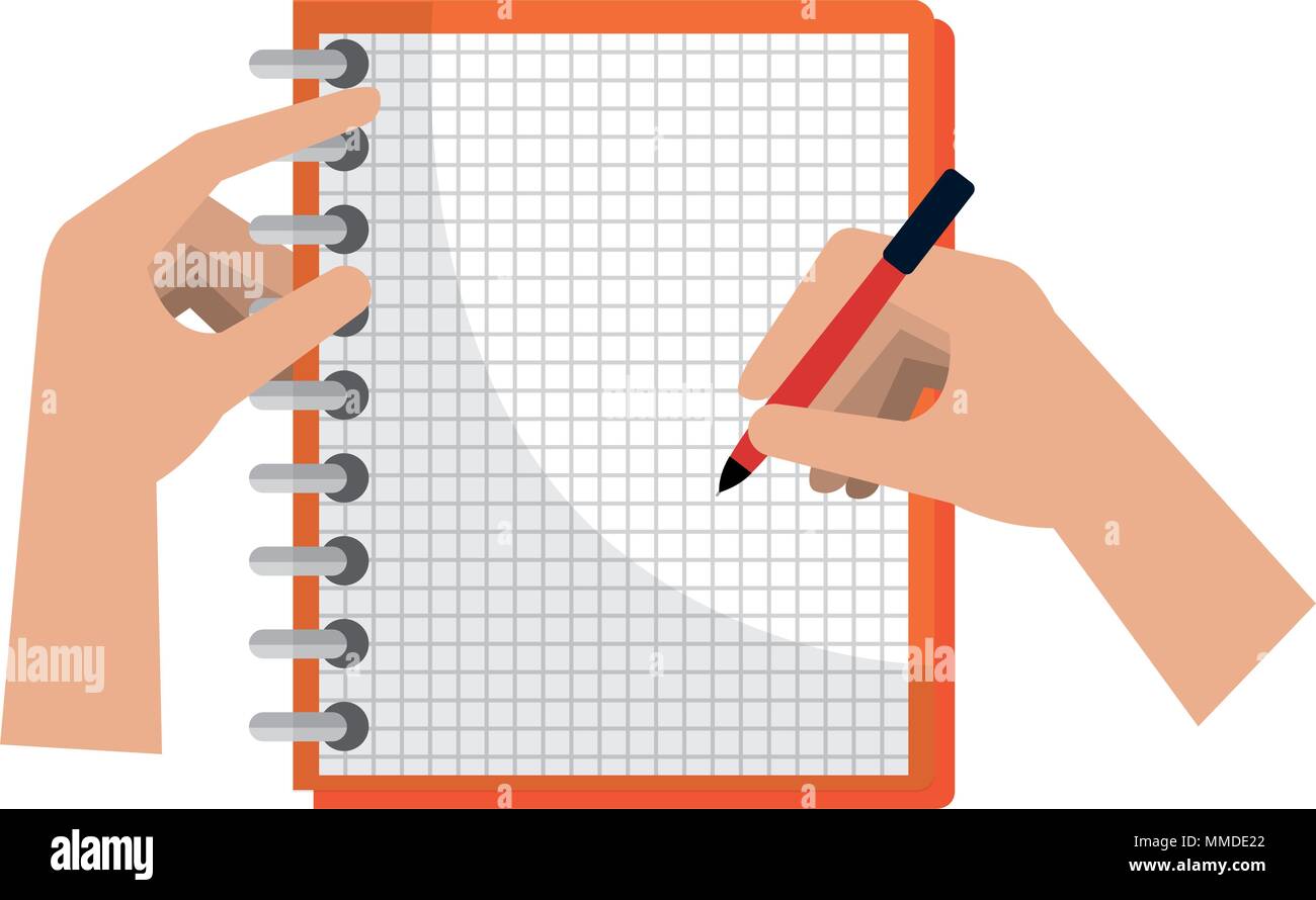 hand writing in notebook school vector illustration design Stock Vector ...