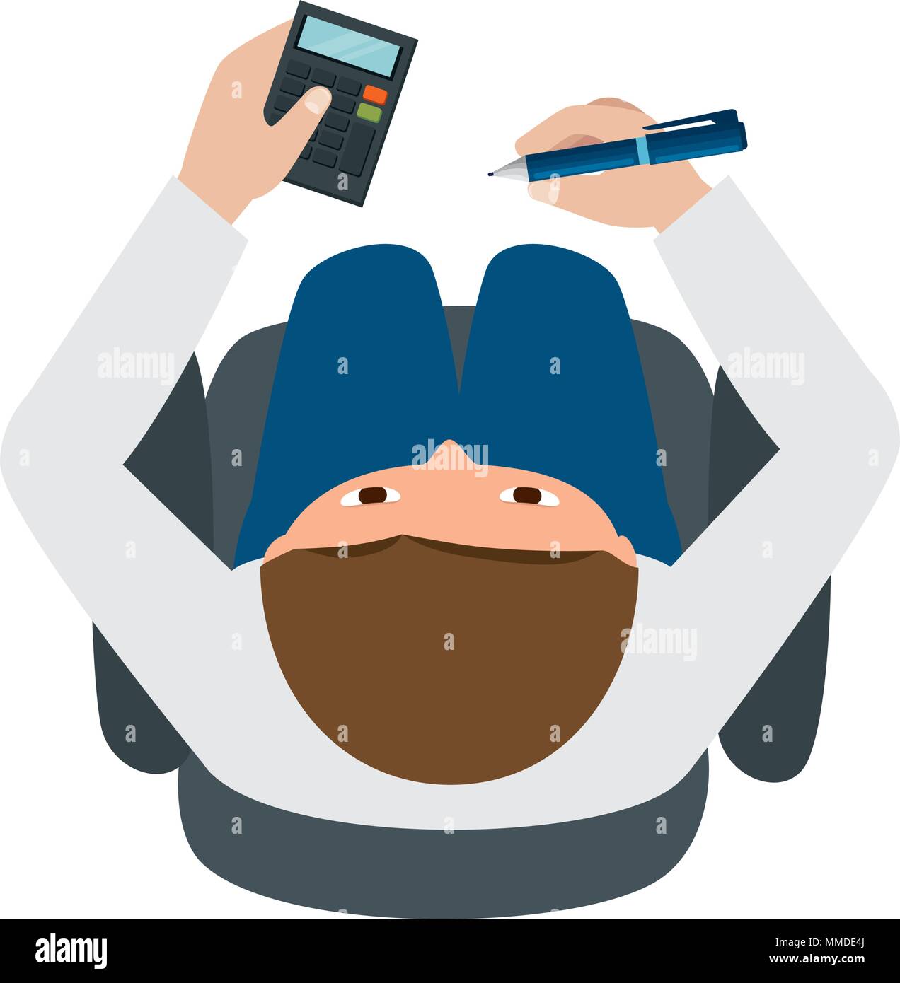 Businessman using calculator Stock Vector Images - Alamy