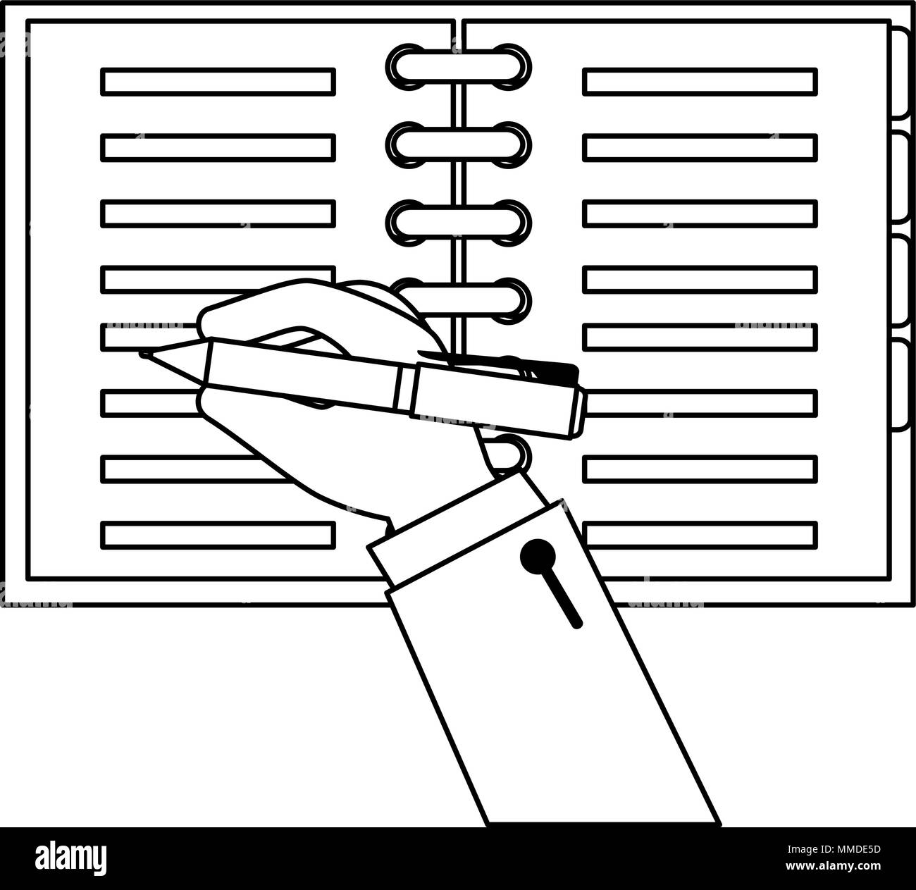 Pen in fingers Stock Vector Images - Alamy