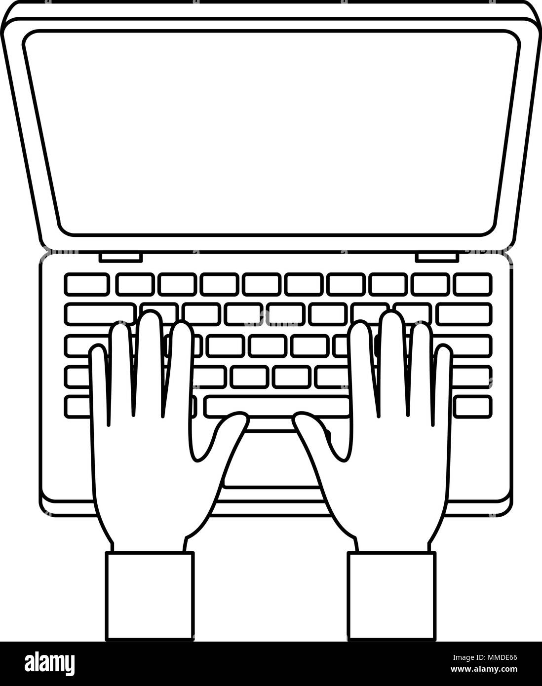 Hands work laptop using Black and White Stock Photos & Images - Alamy