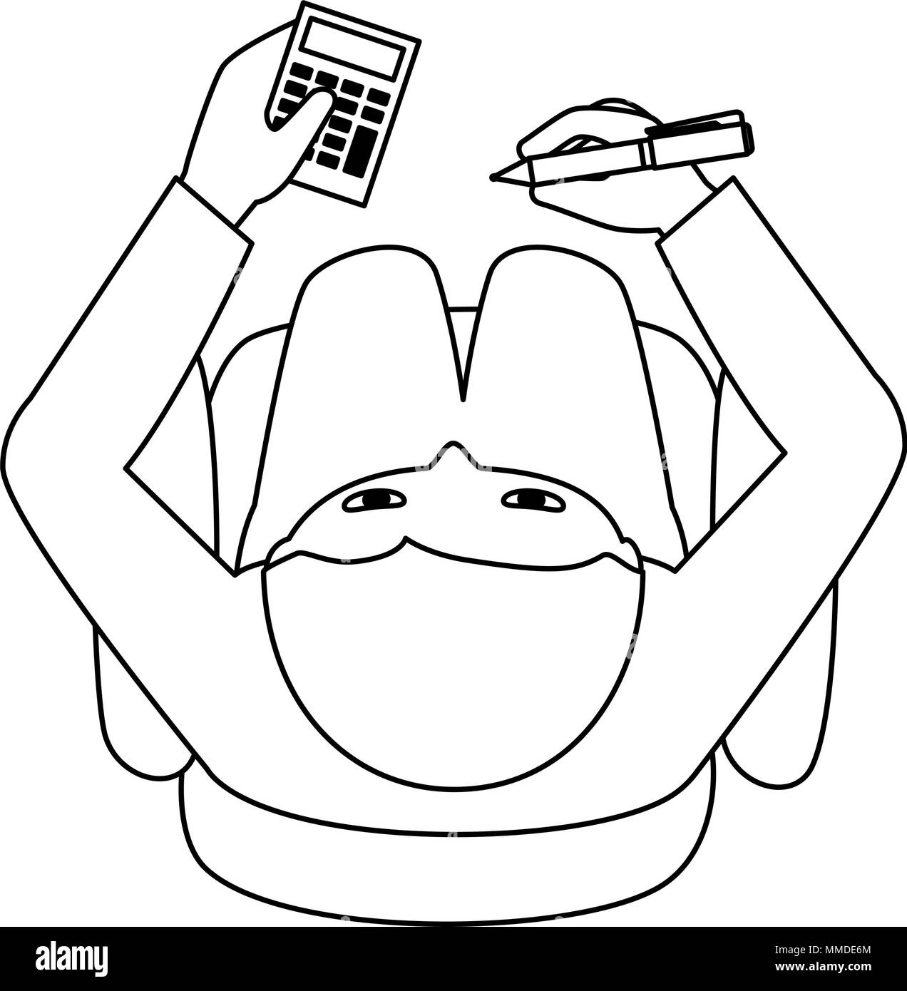 Businessman using calculator Stock Vector Images - Alamy