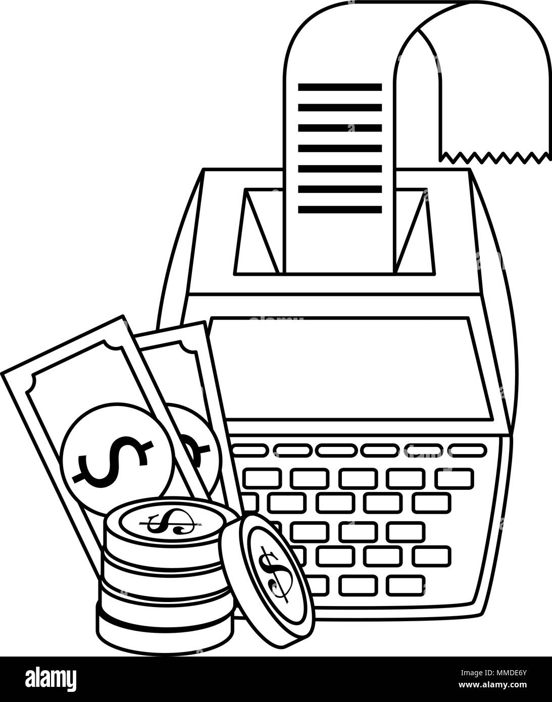 Money bills calculator Black and White Stock Photos & Images - Alamy