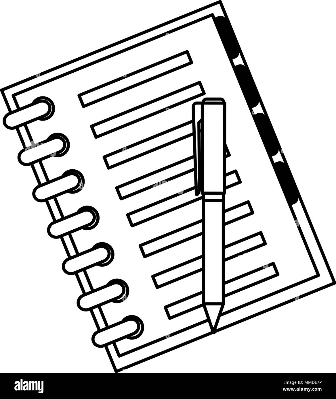 Notebook and pen Stock Vector Images - Alamy