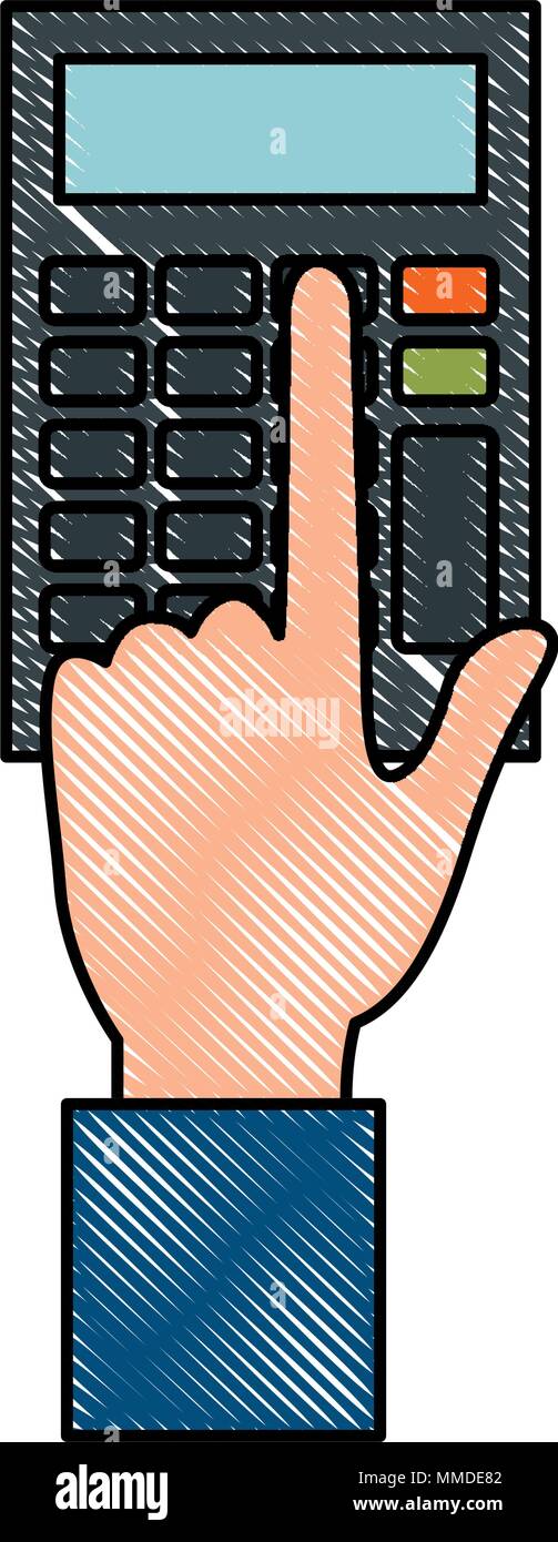hand using calculator device Stock Vector Image & Art - Alamy