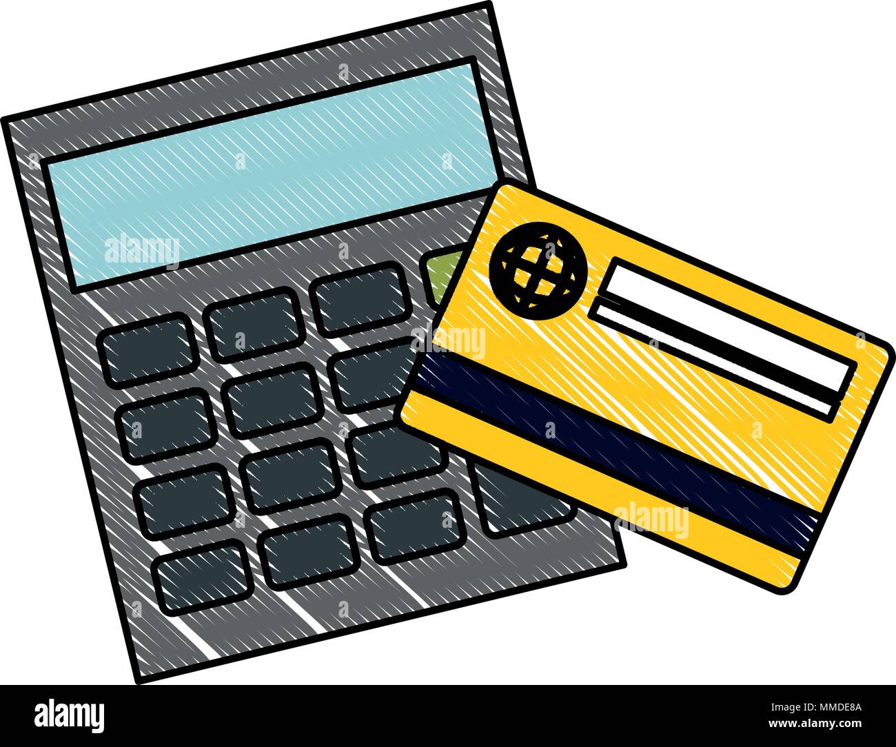 calculator device with credit card Stock Vector Image & Art - Alamy