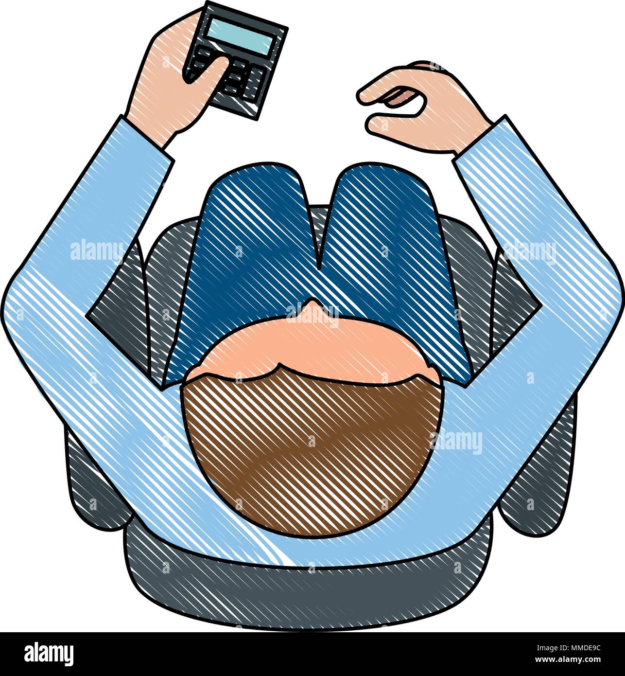 Business man hand using calculator Stock Vector Images - Alamy