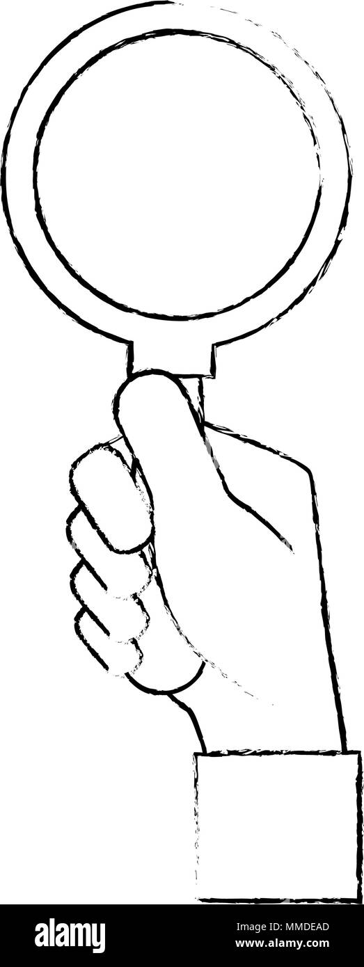 hand with magnifying glass isolated icon Stock Vector Image & Art - Alamy