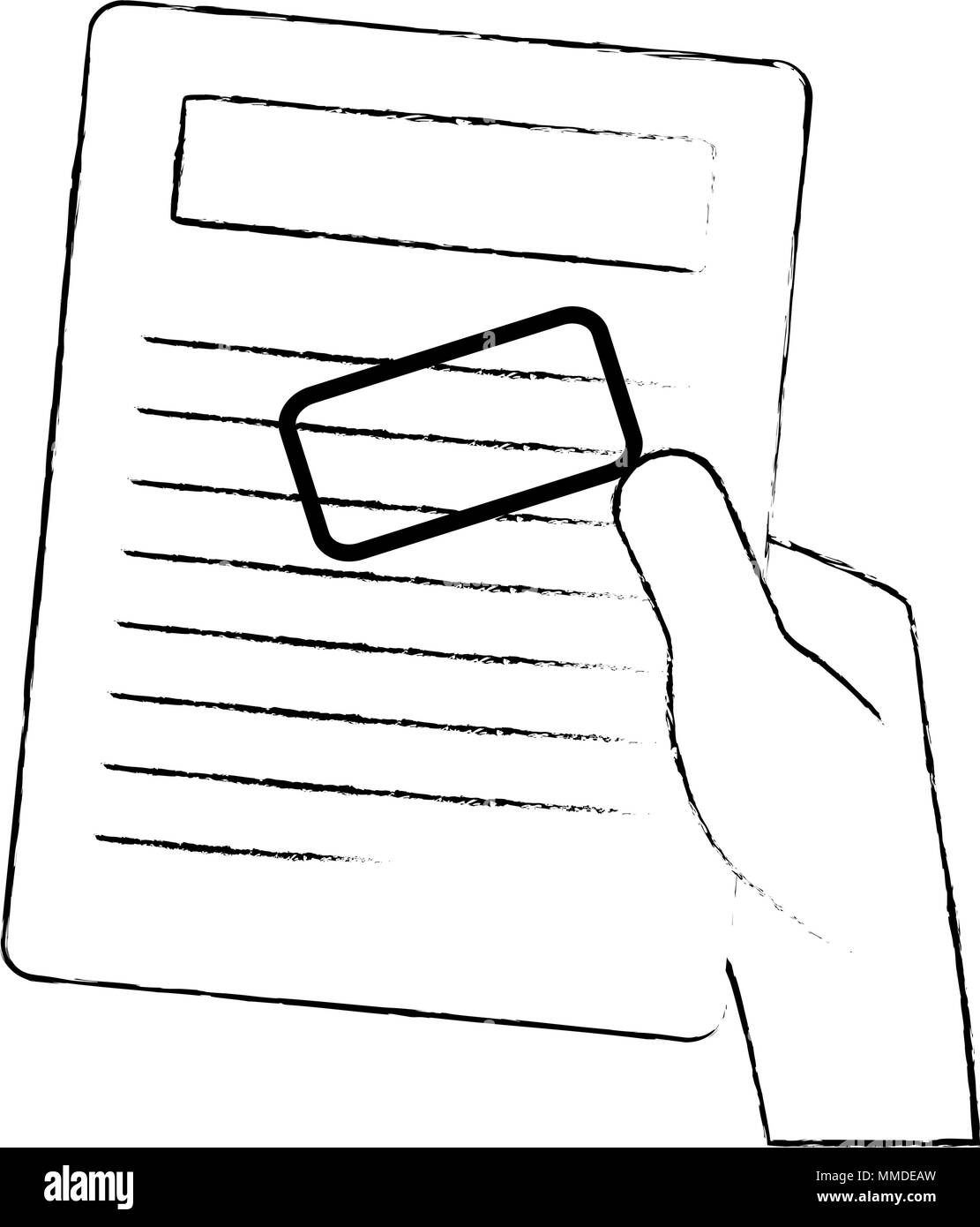 Hand lifting paper Black and White Stock Photos & Images - Alamy