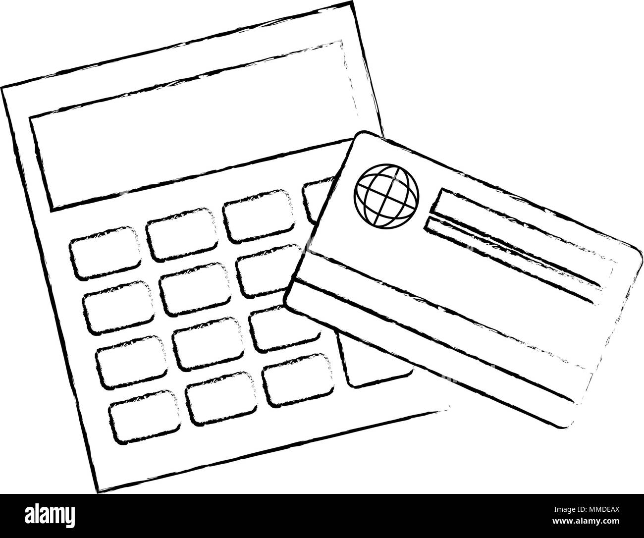 calculator device with credit card Stock Vector Image & Art - Alamy