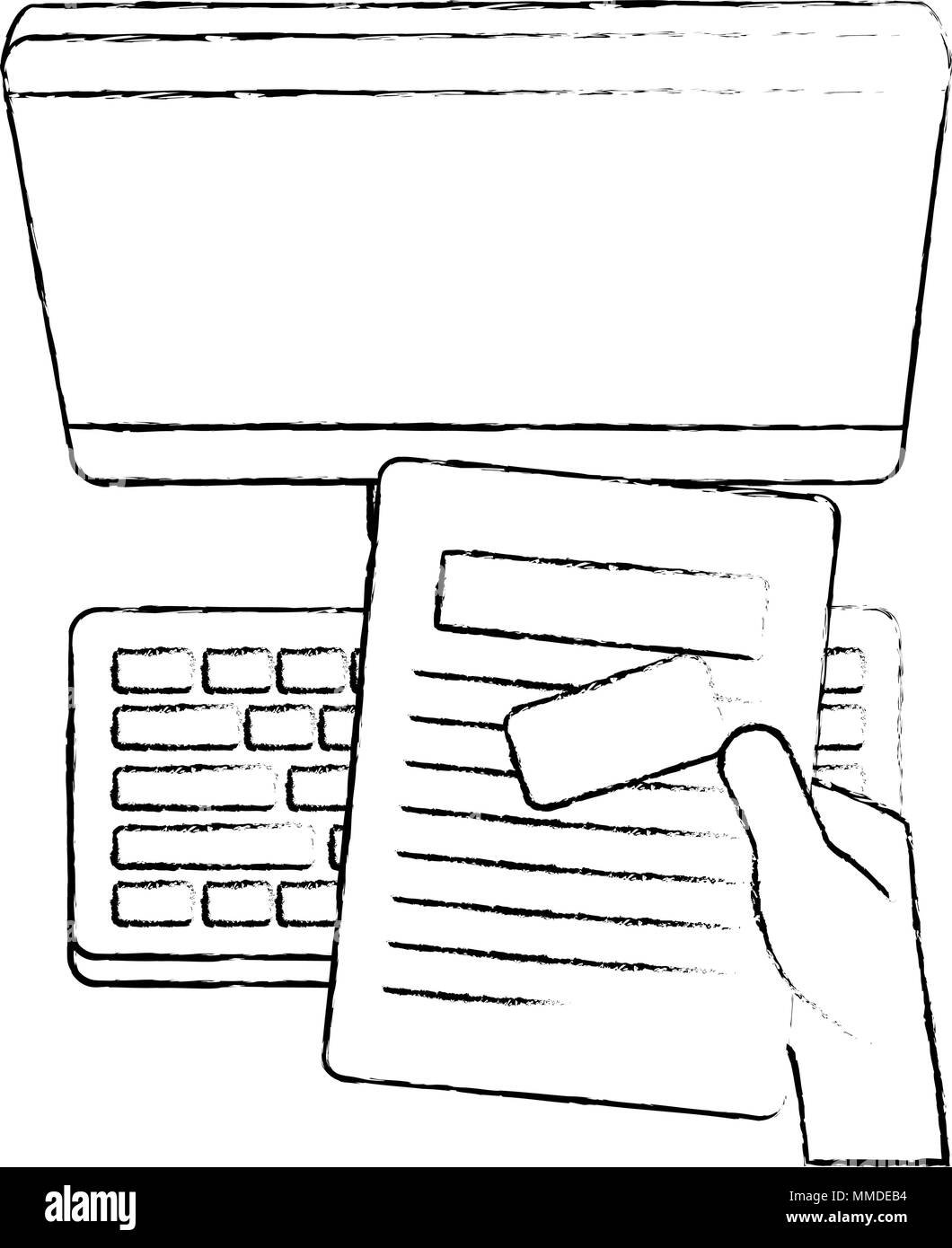 Human hand computer keyboard symbol Stock Vector Images - Alamy