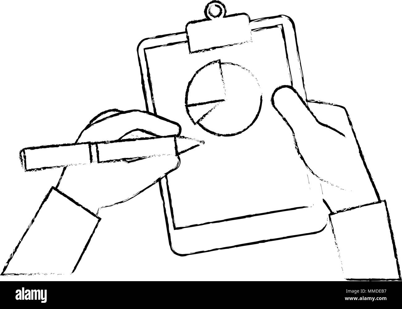 hand writing in clipboard checklist isolated icon Stock Vector Image ...