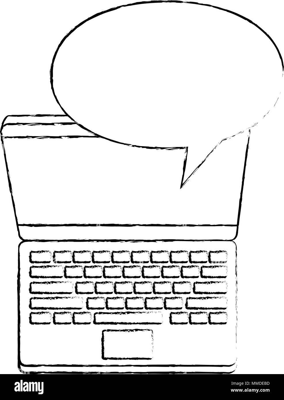 Laptop chat bubble Black and White Stock Photos & Images - Alamy