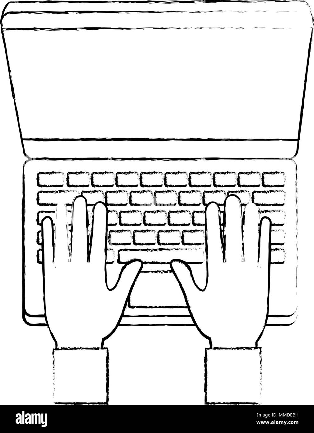 hands using computer laptop Stock Vector Image & Art - Alamy