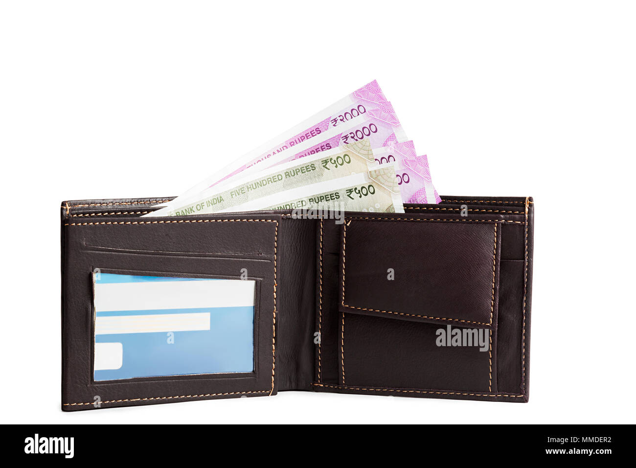 Indian Currency Rupees Banknote With Debit Card Comparison Nobody Stock ...