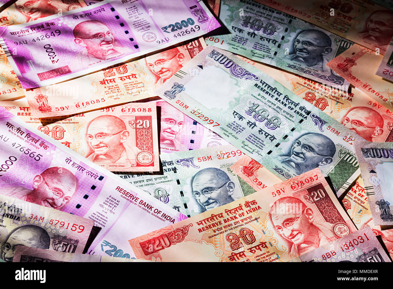 Close-up Indian Two-Thousand Rupee Banknote Number And Money Symbol ...