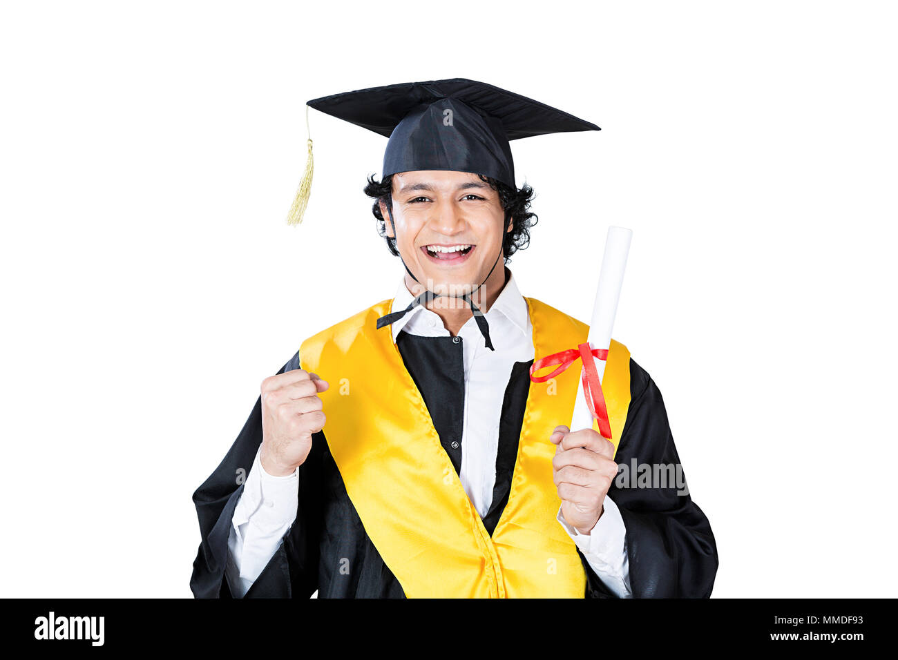 Happy One Graduation Student male Showing Diploma-Certificate Success ...