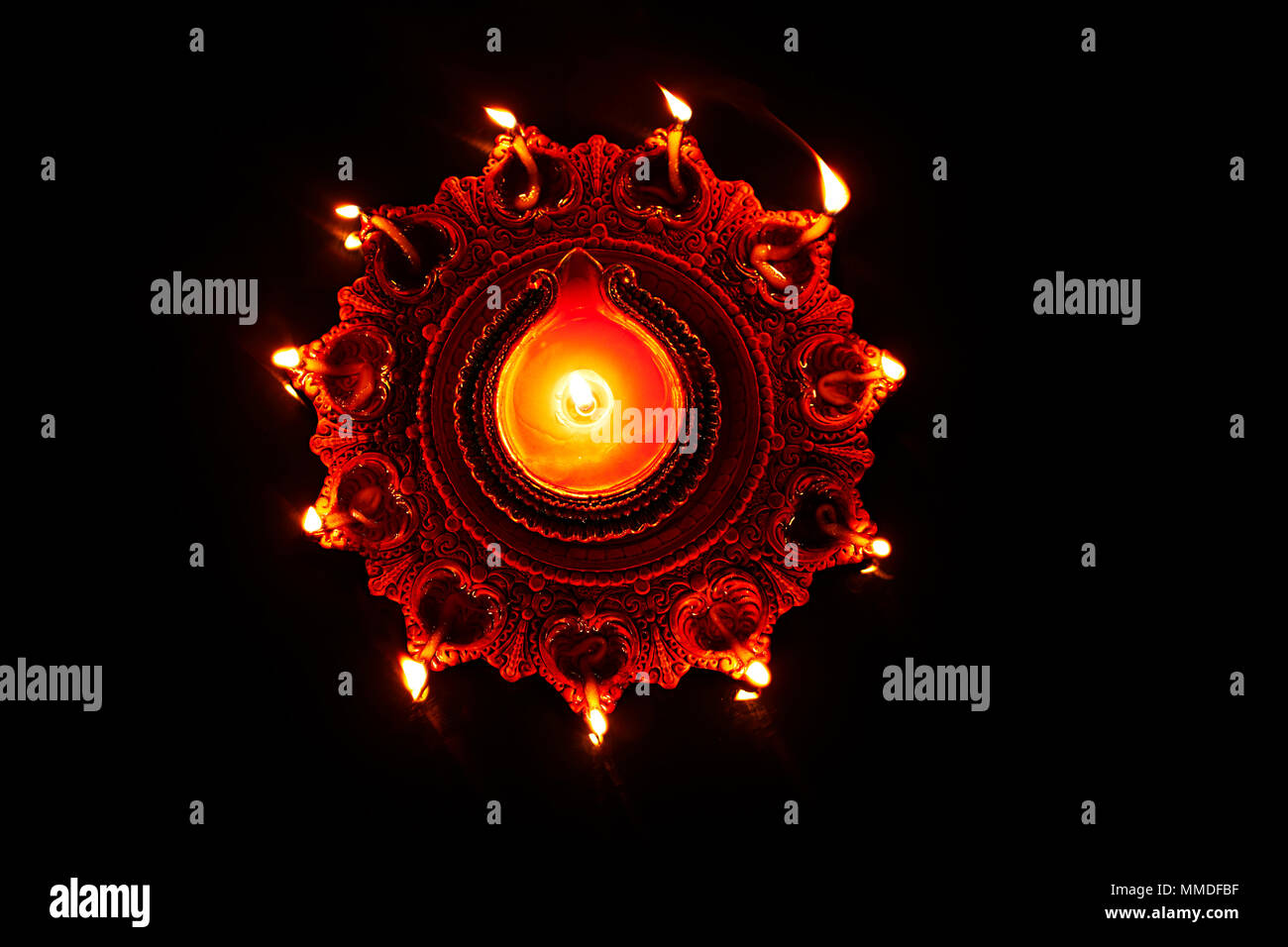 Indian festival Dipawali Celebration diya oil lamp Plate Ready Nobody ...