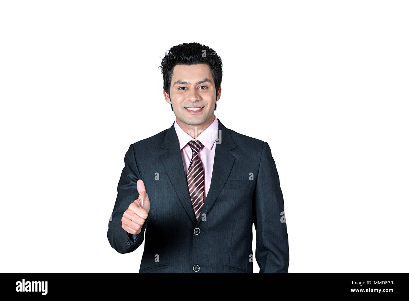 Happy One Business male Manager Showing Thumbs-up Good Luck Stock Photo ...