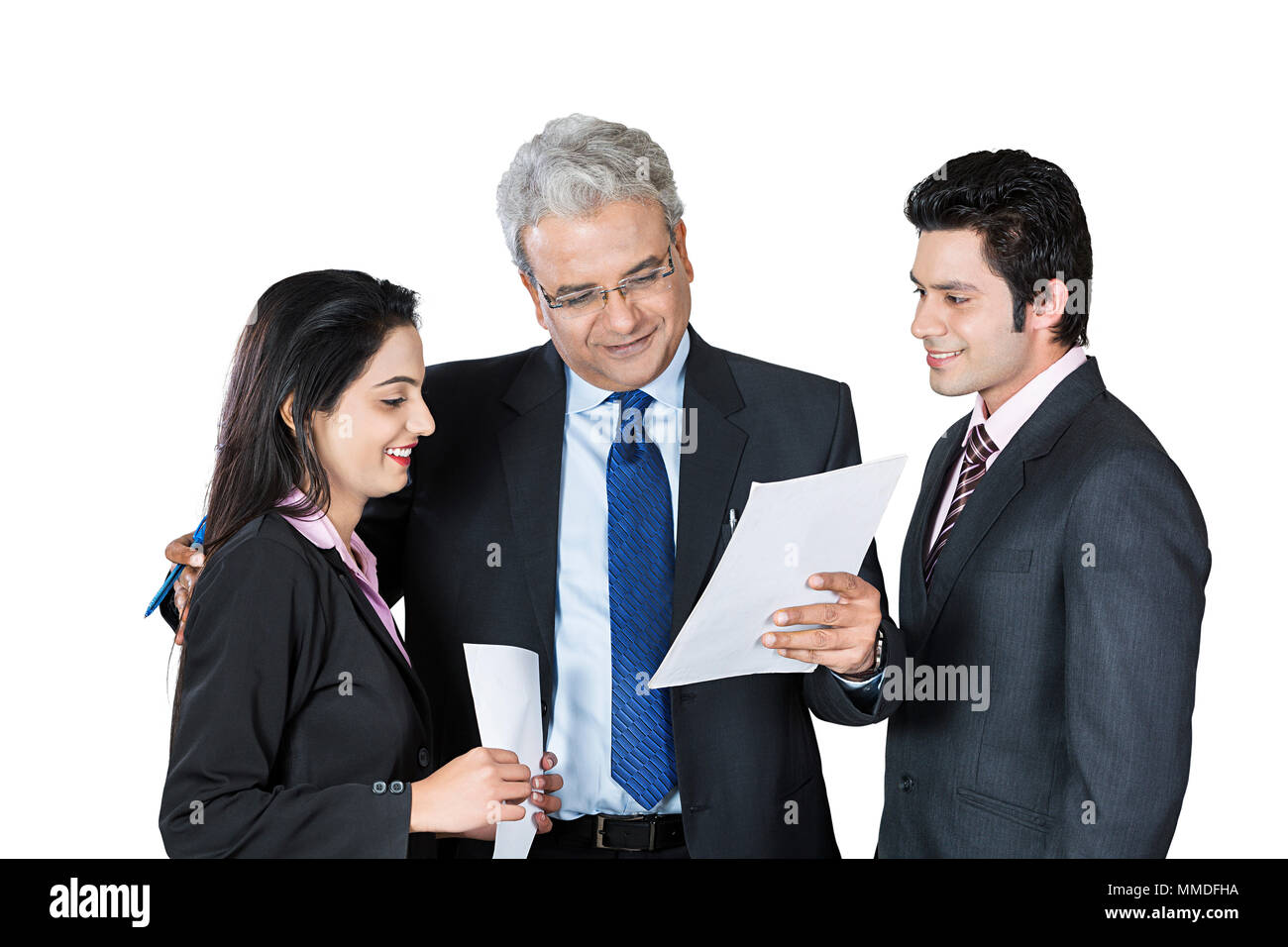 Three businessman Manager And Colleague s Employee teamwork discussing ...