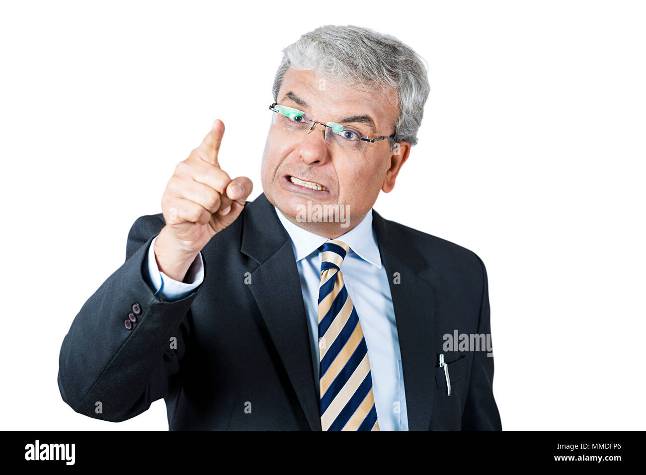 Aggression One Businessman Pointing Finger Blaming Frustration Warning ...