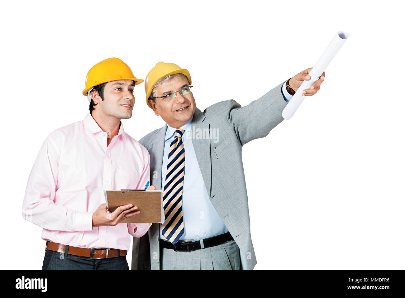 Two Men architect, Engineer Looking Away Construction -Side Real Estate ...