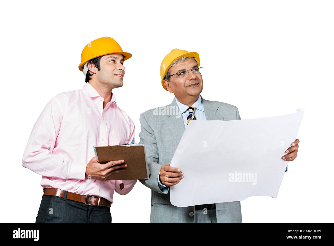 Two Male Architect ,Engineer Colleague discuss Checking Map with ...