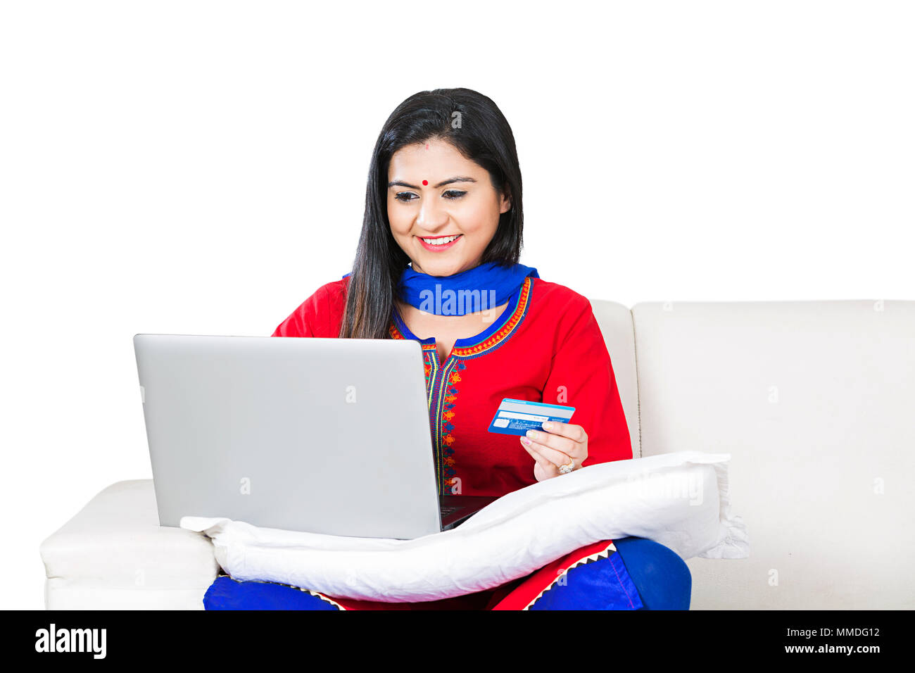 Woman laptop using online banking hi-res stock photography and images ...
