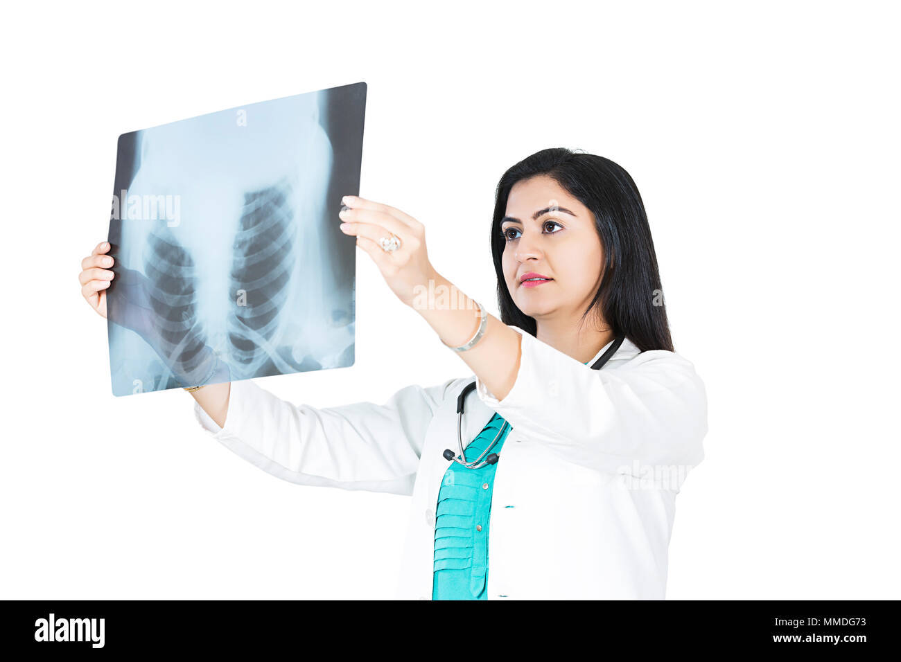 One Woman Medical Doctor Check X-ray Report health care concept Stock ...
