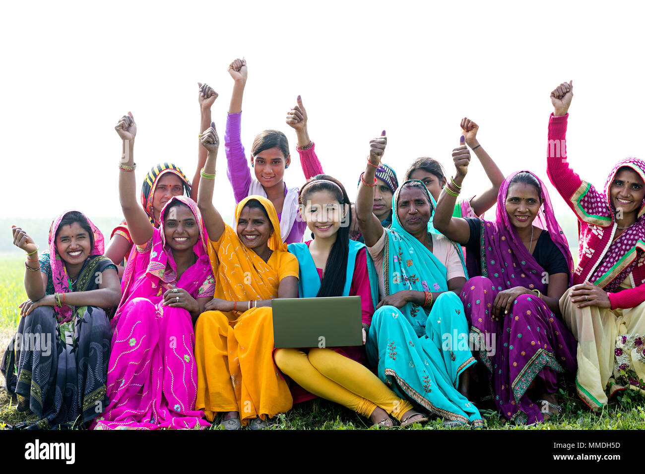 Indian villager learning hi-res stock photography and images - Alamy
