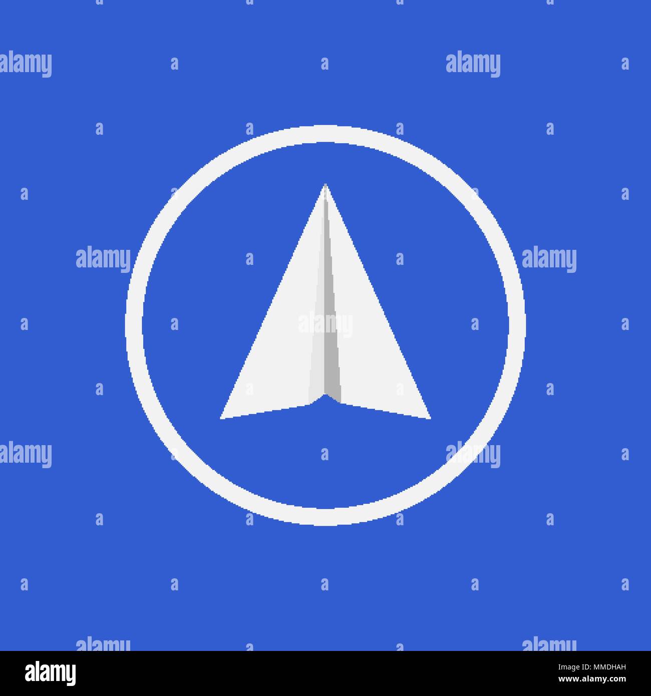Paper plane icon. Origami glider illustration. Send button. Mail sign ...