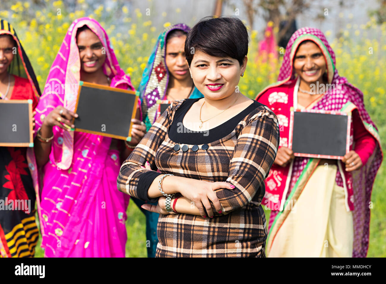 Teacher teaching rural villager womens education field hi-res stock ...