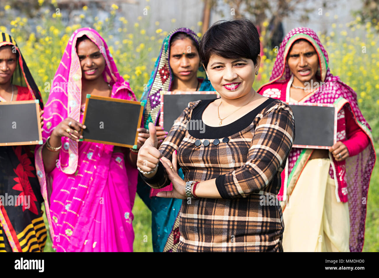 Rural villager womens education learning field hi-res stock photography ...