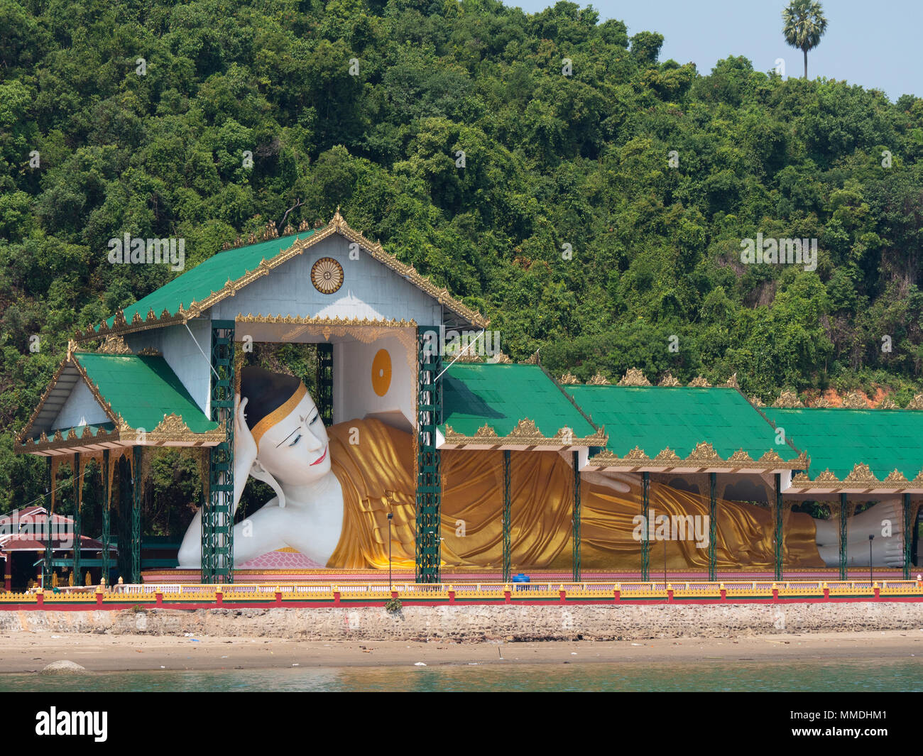 Large reclining Buddha on Pataw Island in Myeik Archipelago, formerly ...