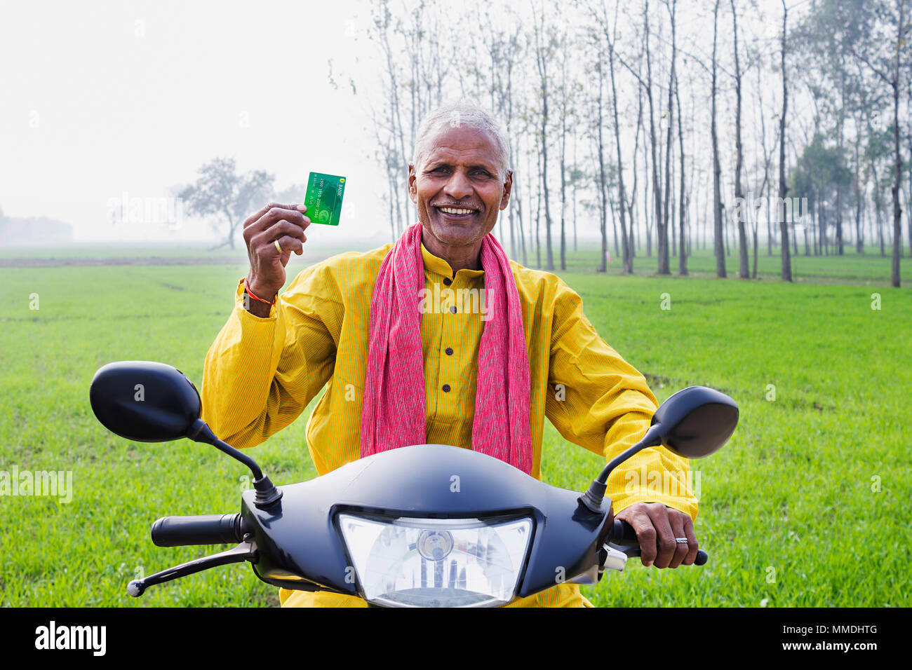 Indian rural old man sitting hi-res stock photography and images - Alamy