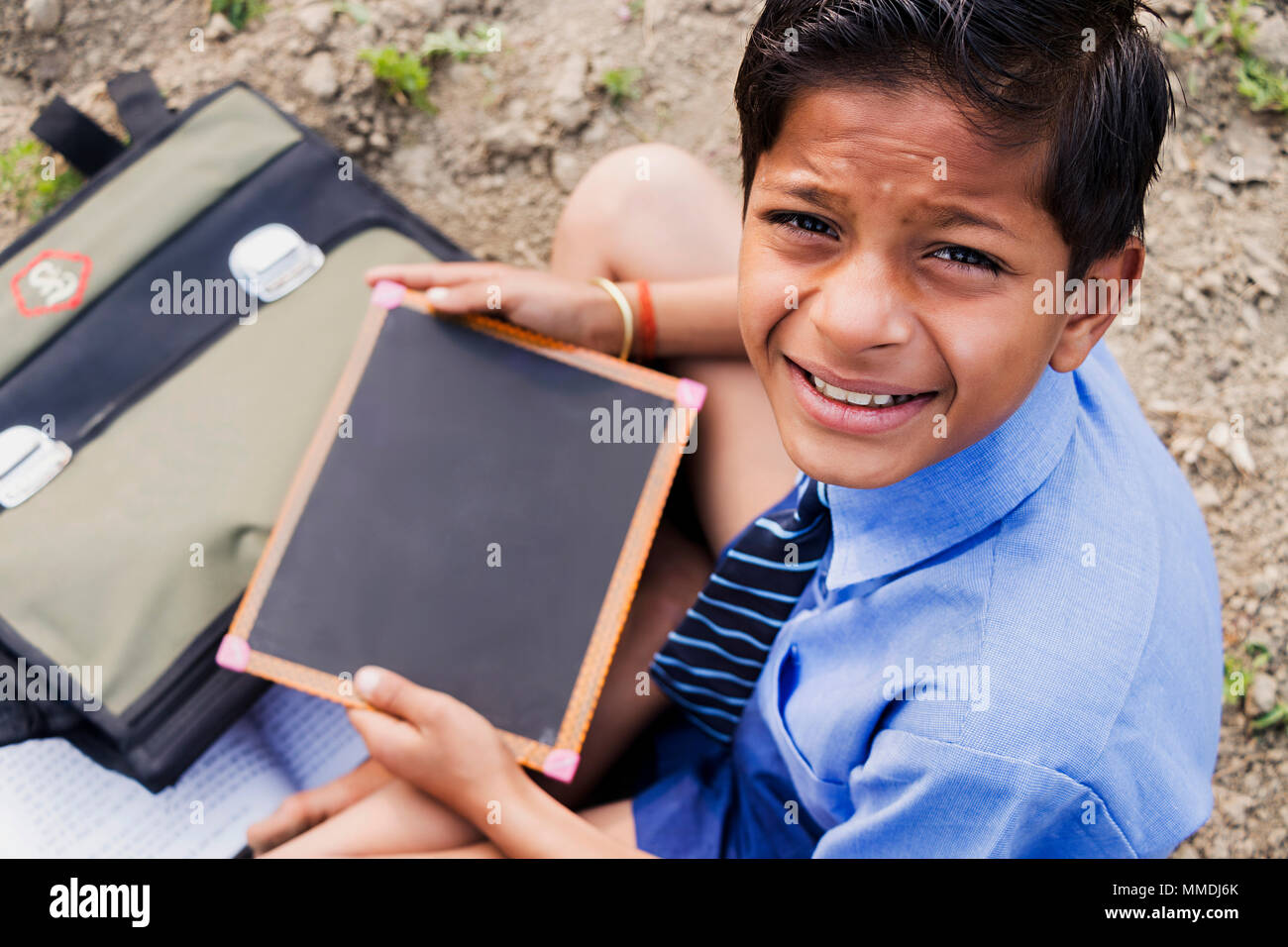 Rural Villager School Kid-Boy Student Slate-Board Study Education ...